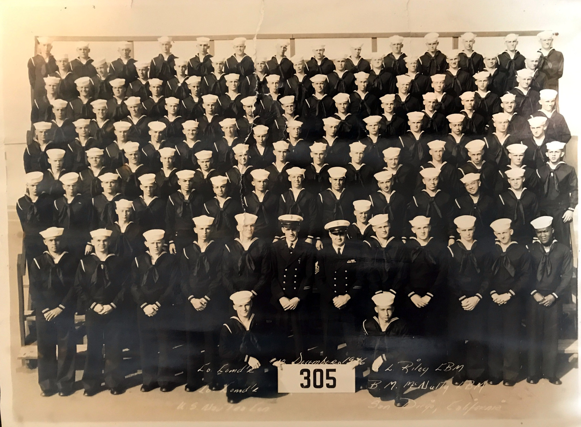 San Diego, CA Naval Training Center - 1946,NTS San Diego,Company 305 ...