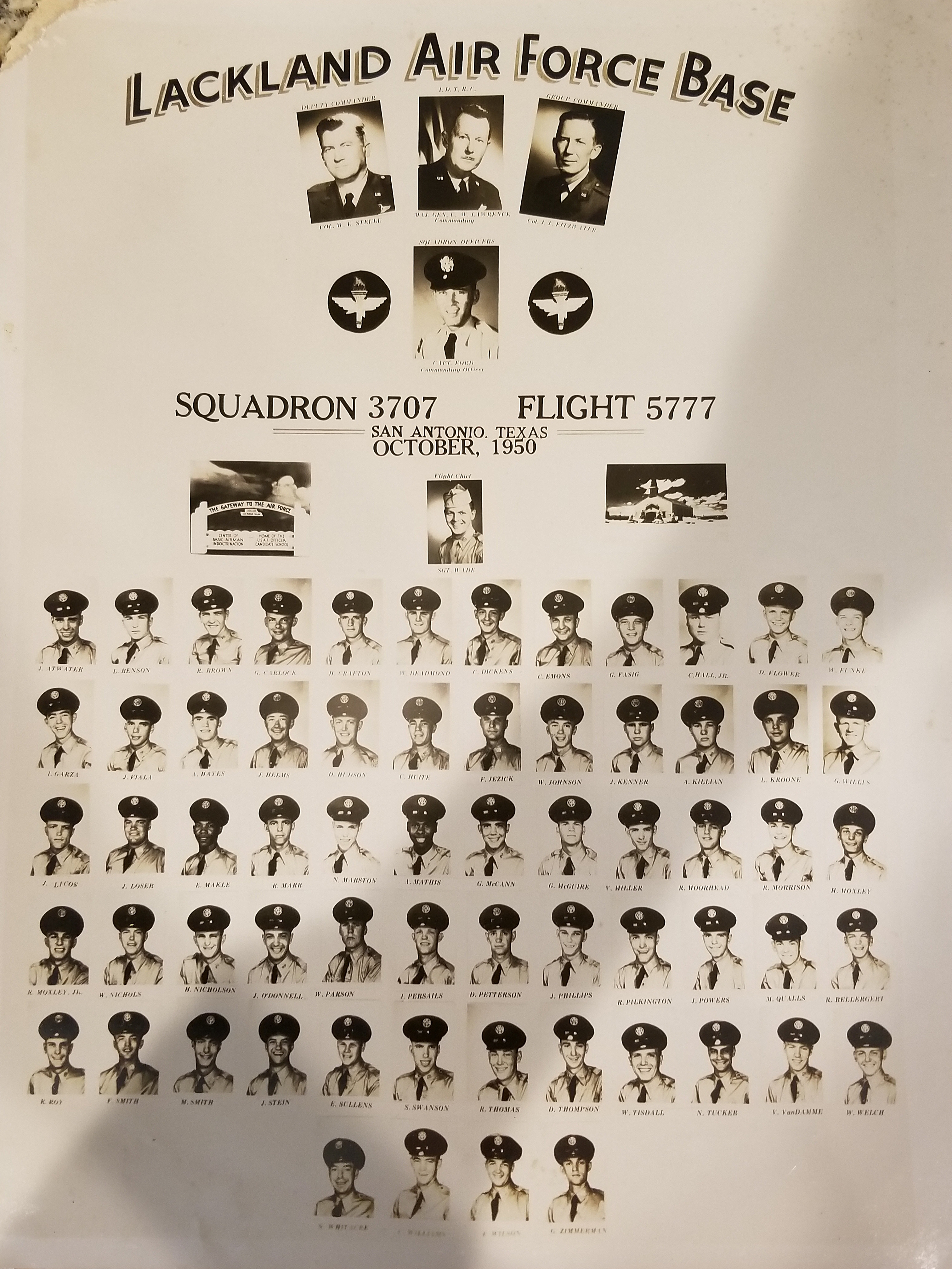 1950-59 Lackland AFB, TX - 1950,Lackland AFB,Squadron 3707,Flight 5777 ...