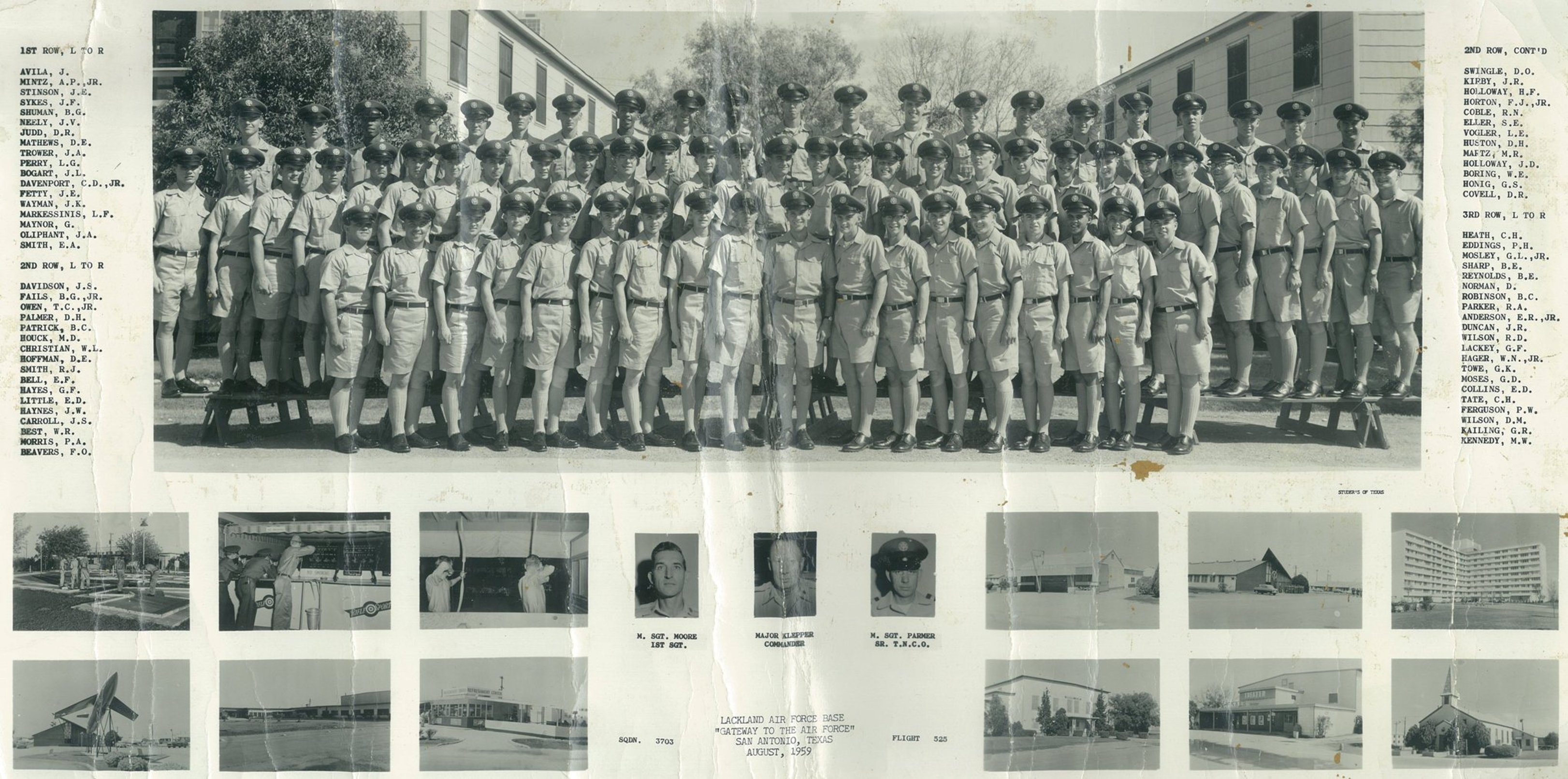 1950-59 Lackland AFB, TX - 1959,Lackland AFB,Squadron 3703,Flight 525 ...