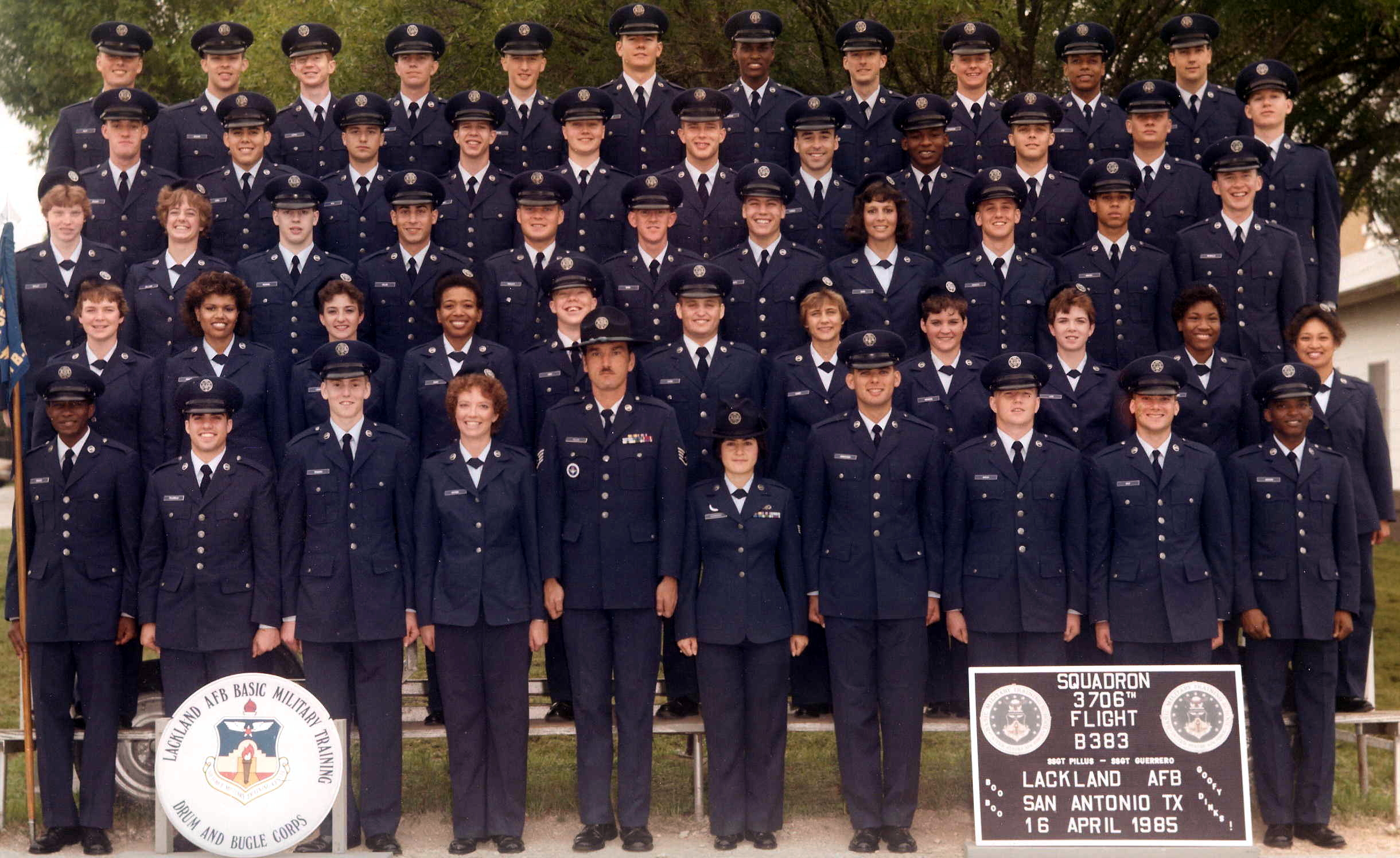 1980-89 Lackland AFB, TX - 1985,Lackland AFB,Squadron 3706,Flight B383 ...