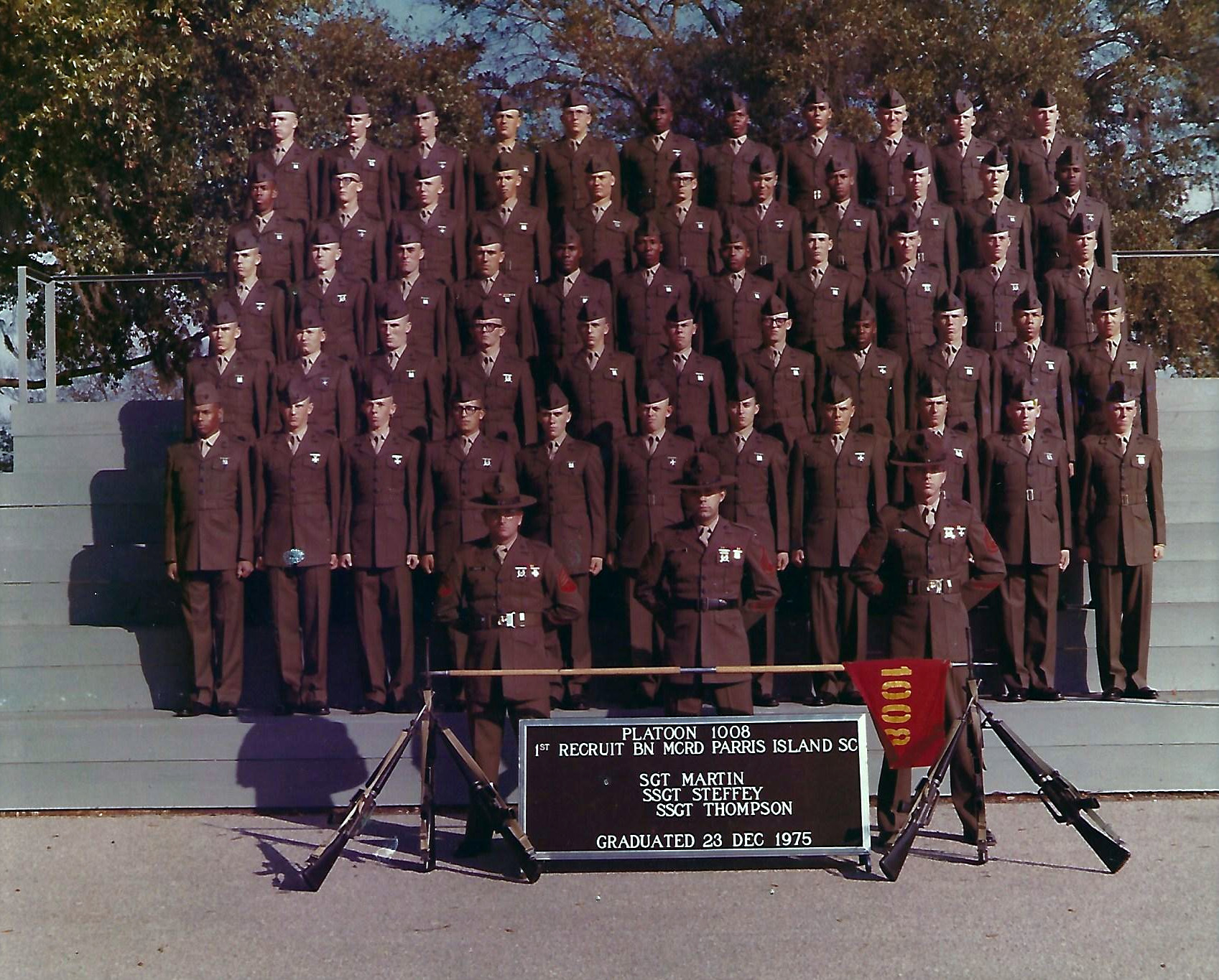 1970-79 MCRD Parris Island - 1975, MCRD Parris Island, Platoon 1008 ...
