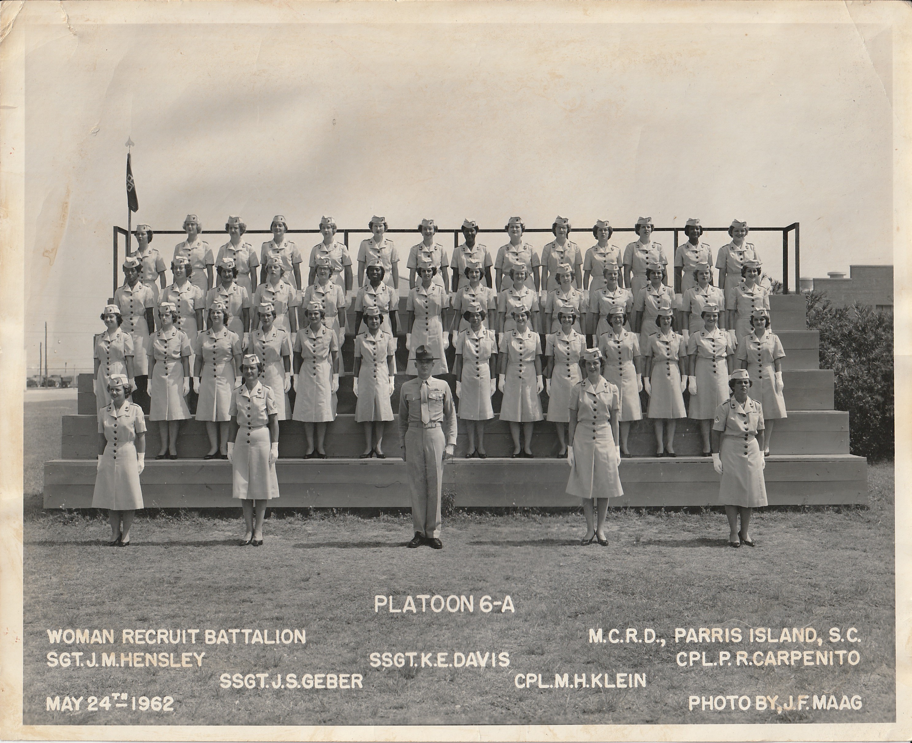 Women Marine Platoon Photos - 1962, MCRD Parris Island, Platoon 6-A ...